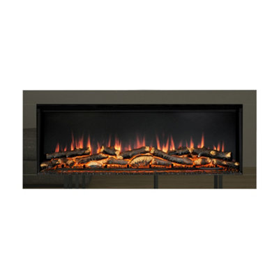 Avella Grande Black Nickel Inset Wall Mounted Electric Fire