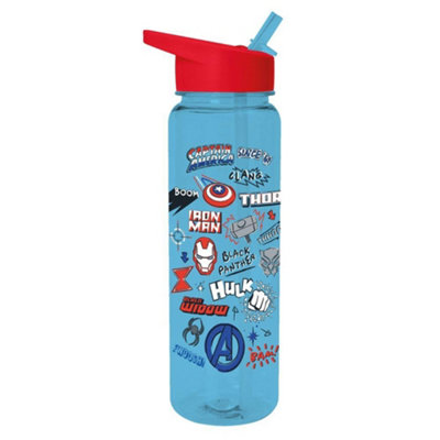 Avengers Hero Club Plastic Water Bottle Red/Blue/White (One Size) | DIY ...
