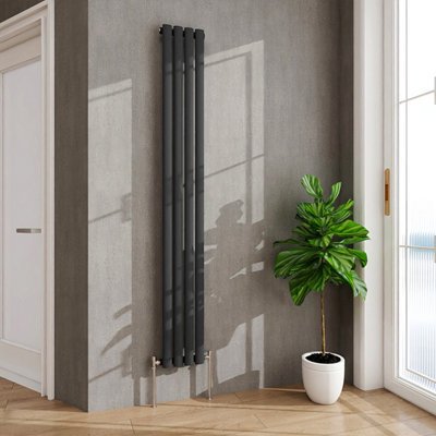 AVER-GROWTH Radiator Vertical Oval Column Single Panel Rad 1800x236mm ...
