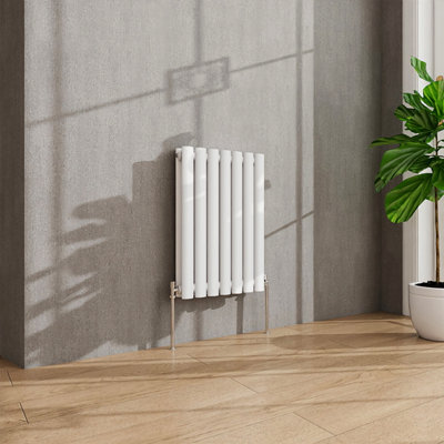AVER-GROWTH White Radiator Horizontal Oval Column Double Panel Rad ...