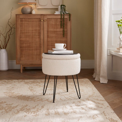 Avery Boucle Teddy Storage Stool