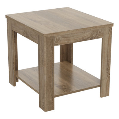 AVF 50cm x 45cm Calibre Side Table - Rustic Sawn Oak