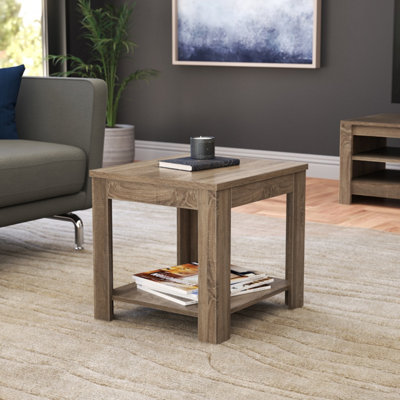 AVF 50cm x 45cm Calibre Side Table - Rustic Sawn Oak
