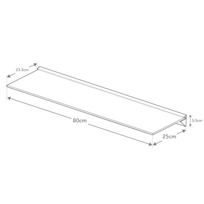 AVF 80cm Floating Glass Shelf - Black