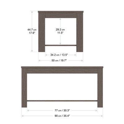 AVF 90cm x 50cm Calibre Coffee Table - Grey Oak