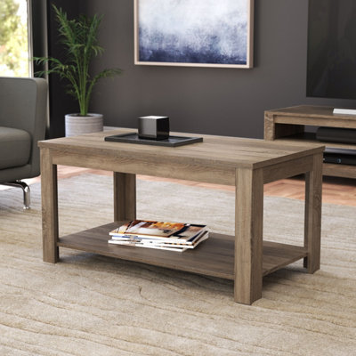 AVF 90cm x 50cm Calibre Coffee Table - Rustic Sawn Oak