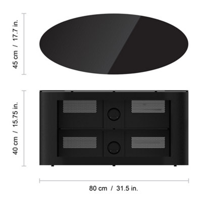 AVF Affinity Buckingham 80cm Oval TV Stand, for TVs up to 40" - Black