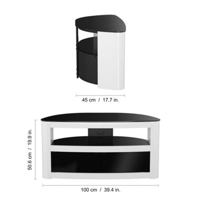 AVF Affinity Burghley Plus 1m Curved TV Stand, for TVs up to 50 ...