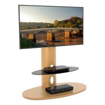 AVF Affinity Chepstow Plus 93cm Oval TV Stand, for TVs 32-65" - Oak