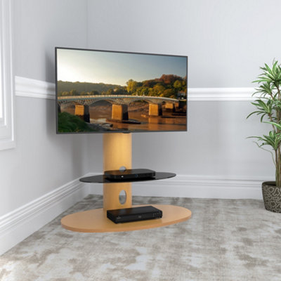 AVF Affinity Chepstow Plus 93cm Oval TV Stand, for TVs 32-65" - Oak