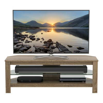 AVF Calibre Plus 1.15m TV Stand with Glass Shelf, for TVs up to 55 ...