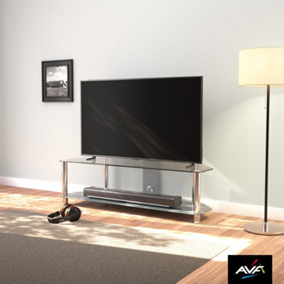 AVF Classic 1.4m Glass Corner TV Stand with Cable Management for TVs up ...