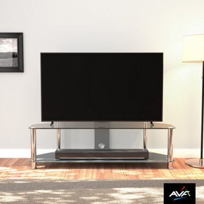AVF Classic 1.4m Glass Corner TV Stand with Cable Management for TVs up ...