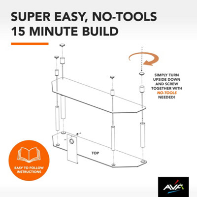 AVF Classic 1.4m Glass Corner TV Stand with Cable Management for TVs up ...