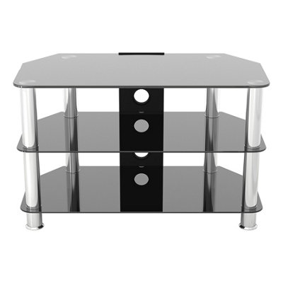 AVF Classic 80cm Glass Corner TV Stand with Cable Management for TVs up ...