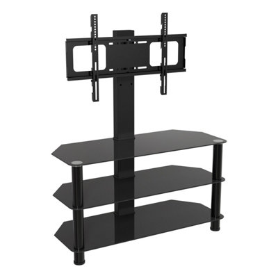 AVF Classic Glass 90cm TV stand with TV Mounting Column, for TVs 32-60 ...