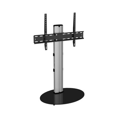 AVF Eno 60cm Pedestal TV Stand for TVs 32 55 Silver Black Glass