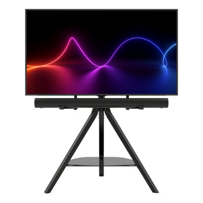 AVF FSLK1001HOXBB Hoxton Sound Tripod TV Stand with Soundbar Mounting ...