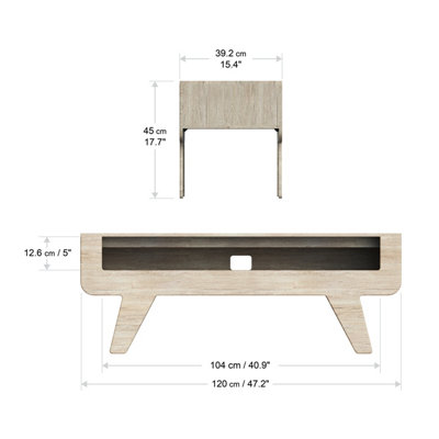 AVF Horton 1.2m Tapered Leg Stand Whitewash Oak | DIY at B&Q
