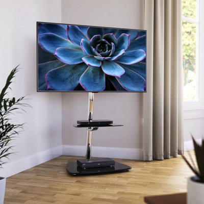 AVF Lucerne 70cm Curved Pedestal TV Stand, for TVs 32-65" - Satin White ...