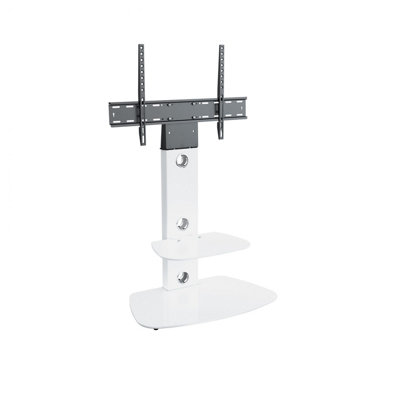 AVF Lucerne TV Mounting Column with Shelves - White | DIY at B&Q