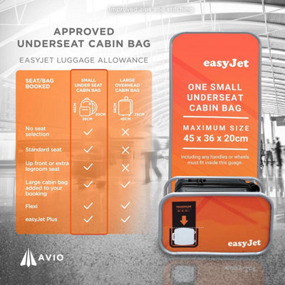 AVIO Black Jett 45cm Cabin Suitcase Lightweight Carry On Luggage Hard ...