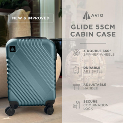 AVIO GLIDE 55CM UNDERSEAT CABIN BAG SMALL SUITCASE WITH 360 SPINNER ...