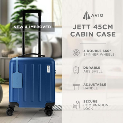 AVIO Jett 45cm Cabin Suitcase Lightweight Carry On Luggage Hard Case ...