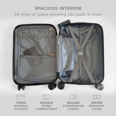 AVIO Lilac Atlas 52cm Cabin Suitcase Lightweight Carry On Luggage Hard ...