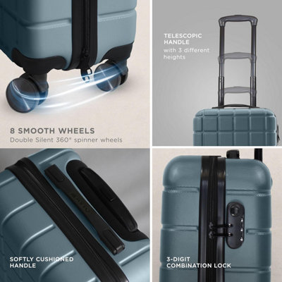 AVIO Mineral Blue Atlas 52cm Cabin Suitcase Lightweight Carry On ...