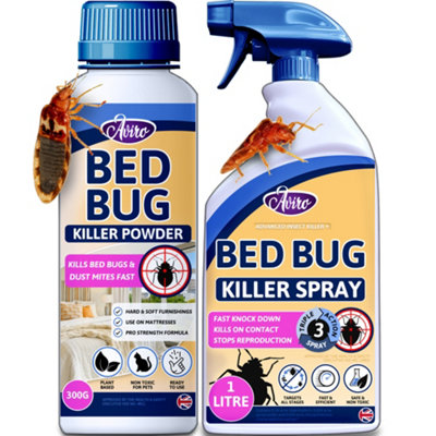 Aviro Bed Bug Killer Pack - Fast Acting Bed Bug Spray & Natural Bed Bug ...