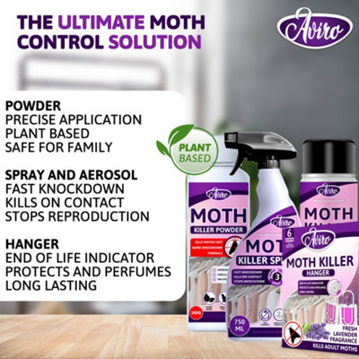 Aviro Moth Killer Powder - Natural Moth Killer, Pet-Friendly Moth ...