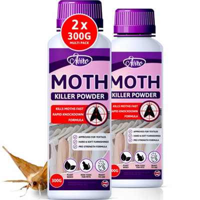Aviro Moth Killer Powder - Natural Moth Killer, Pet-Friendly Moth Powder Approved For Use On ...