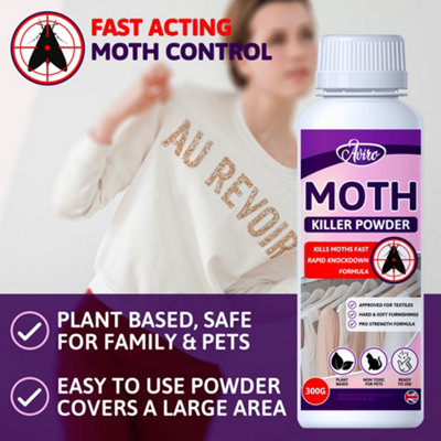 Aviro Moth Killer Powder - Natural Moth Killer, Pet-Friendly Moth ...