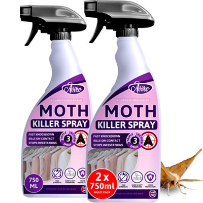 Aviro Moth Killer Spray - Fast Acting Moth Repellent for Wardrobes ...
