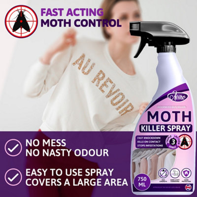 Aviro Moth Killer Spray - Fast Acting Moth Repellent for Wardrobes ...