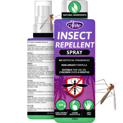 Aviro Natural Insect, Bug & Mosquito Repellent Spray - DEET-Free, Lemon ...