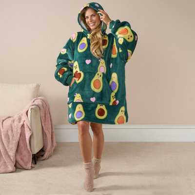 Avocado Hoodie Blanket Jumper Sweatshirt Oversized Sherpa Fleece ...