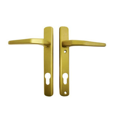 Avocet Lever/Lever Inline Door Handle - Gold - 31846 | DIY at B&Q