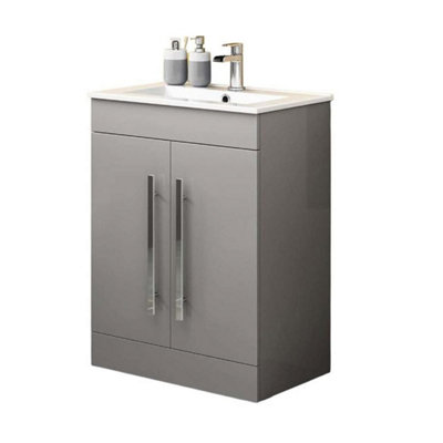 Avon 2 Door Floorstanding Vanity Unit With Basin - 615mm x 815mm - 1 ...