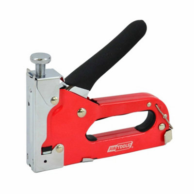 AW Tools 3 in 1 Heavy Duty Staple Gun Red (10cm x 15cm)