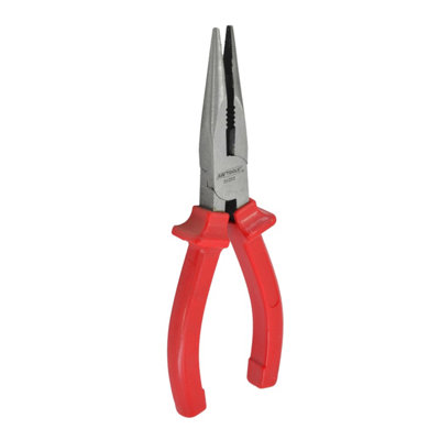 AW Tools Extended PVC Coated Long Nose Pliers Red (200mm)