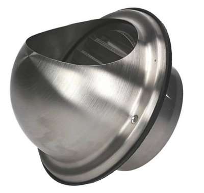 Awenta 100mm Air Ejector Stainless Steel Duct Cap Semicircular Outside ...