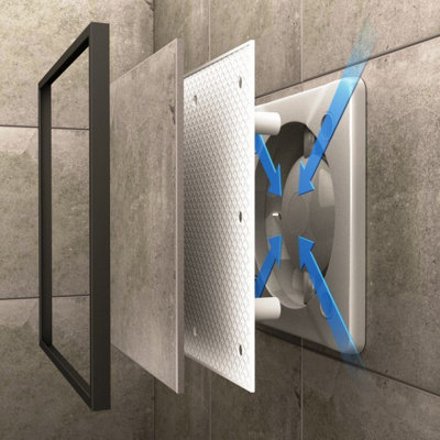 Awenta 100mm Standard Extractor Fan Custom Cermaic Tile INSIDE Front Panel