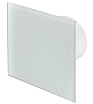 Awenta 125mm Pull Cord Extractor Fan White Glass Front Panel TRAX Wall ...