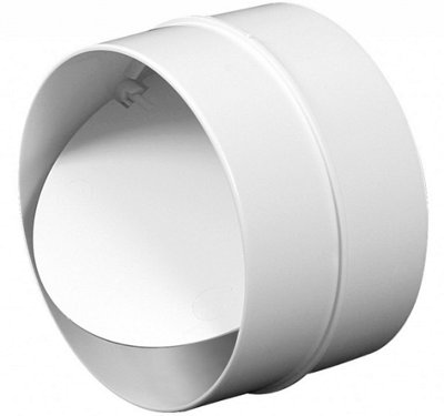 Awenta 150mm Anti Backdraft Non-Return Pipe Connection White PVC Round ...