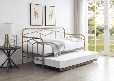 Axton Single 3ft Day Bed Antique Bronze Metal Bed Frame
