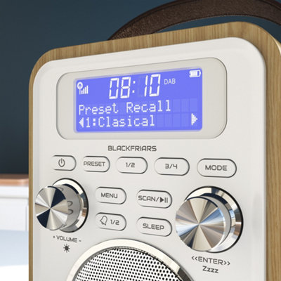 Azatom Blackfriars DAB / DAB+ Radio With Rechargeable battery, Bluetooth, Alarms, Fast Presets ...