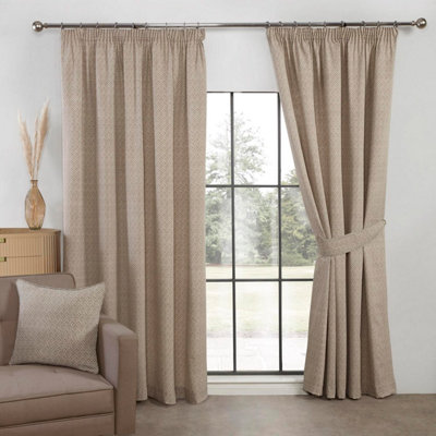 Aztec Linen 3" Pencil Pleat Curtains