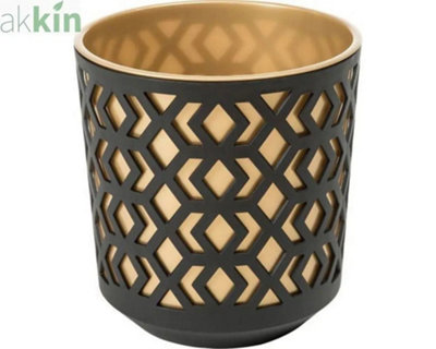 Aztec Planter 19.5cm - Gold & Black